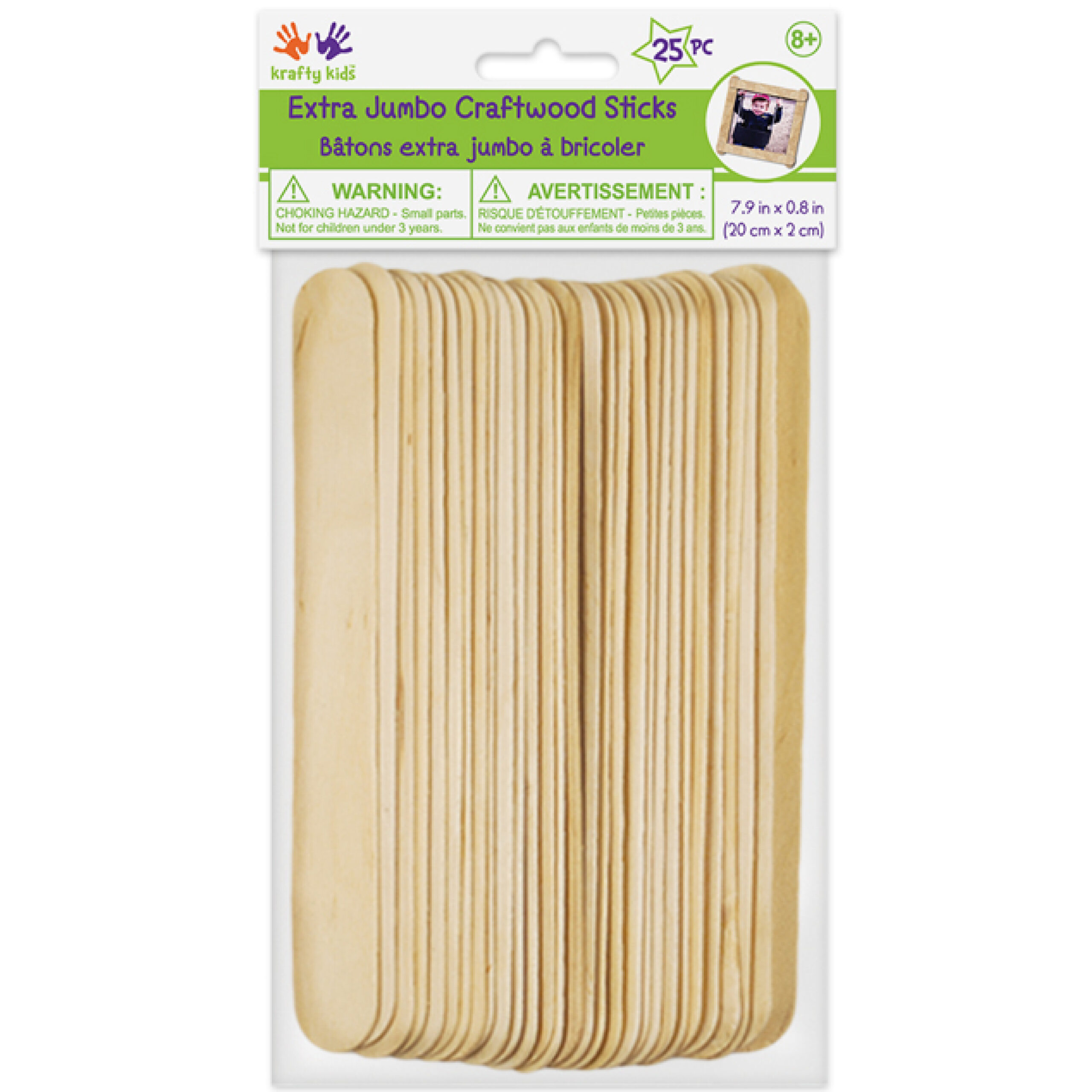 MultiCraft – Krafty Kids – Popsicle Stick – Extra Jumbo – Natural – ≈7 ...