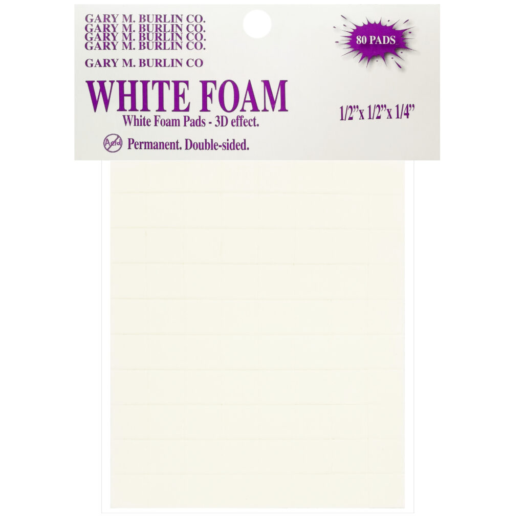 Gary Burlin – Double-Sided White Foam Squares – 1/2″ x 1/2″ x 1/4″ (80 ...