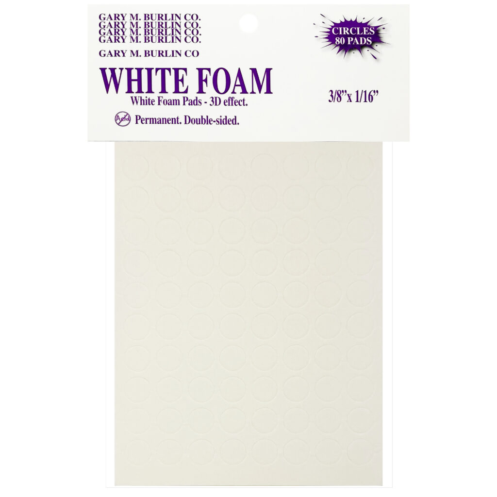 Gary Burlin – Double-Sided White Foam Circles – 3/8″ x 1/16″ (80 Pads ...